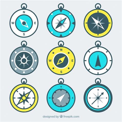 Premium Vector Flat Compass Collection