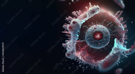 Virus Cross Section Microscopy Concept Of Viral Structure Vaccine Targeting Of Virus Infection