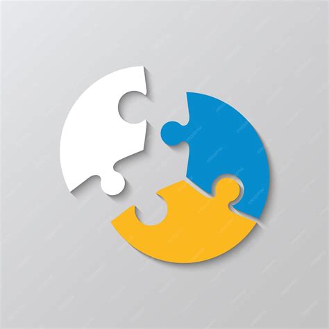 Premium Vector Round Puzzle Pieces Set With 3 Details Circular Jigsaw Grid Circle Diagram In
