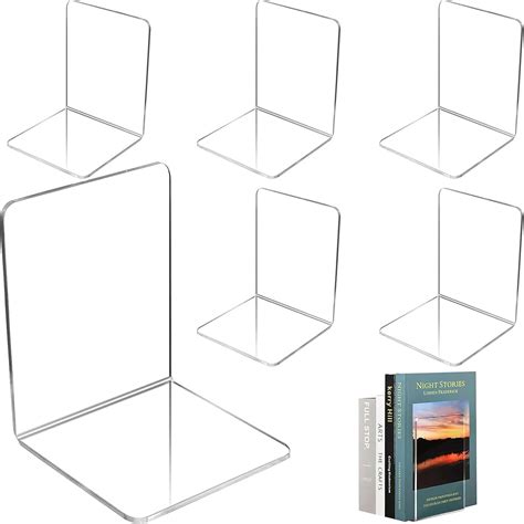 Woaznsk Sujetador De Libros Acrílicos 6 Pzassujetalibros Organizador