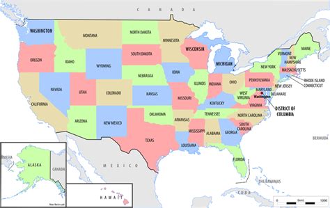 50 States Map Labeled