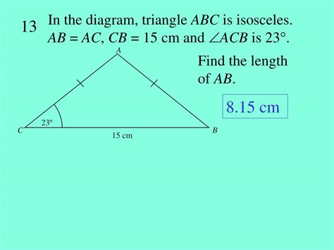 Ppt The Following Diagram Shows A Triangle With Sides 5 Cm 7 Cm 8