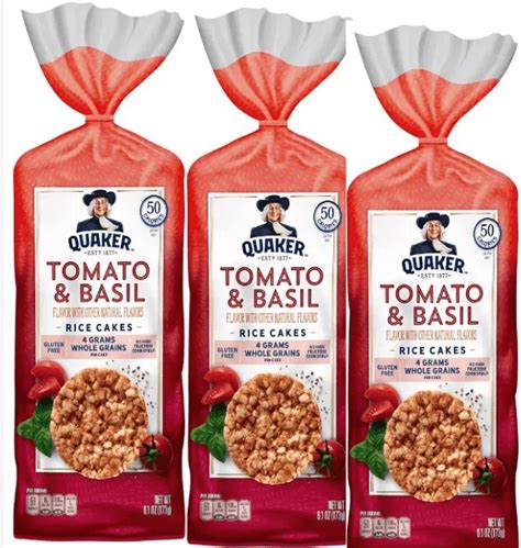 Quaker Garden Tomato And Basil Rice Cakes 61oz Pack Of 3