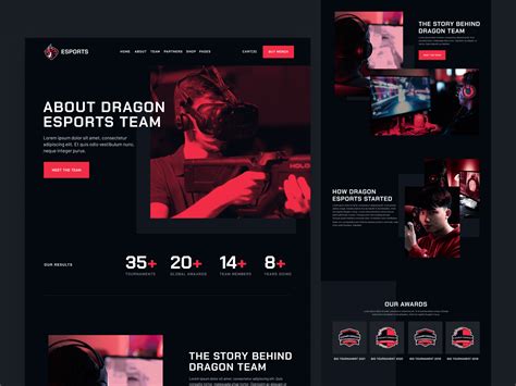 ESports Website Page Template For Webflow Esports Games Website Template About Us Page Design