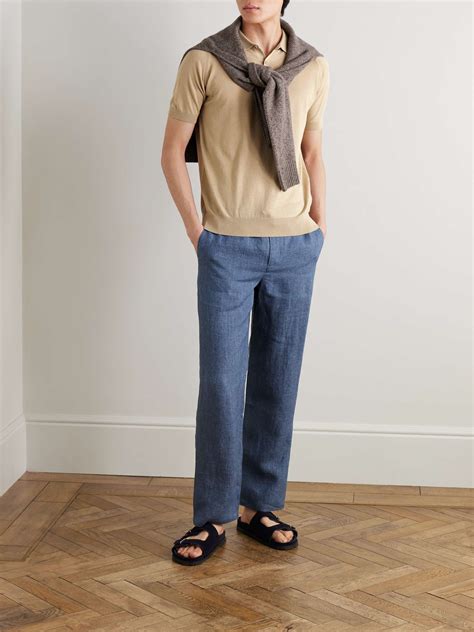 John Smedley Elias Sea Island Cotton And Cashmere Blend Polo Shirt For
