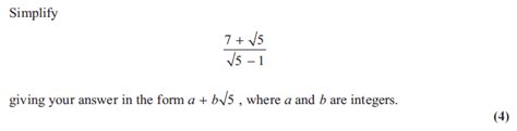 Exam Questions Surds Examsolutions