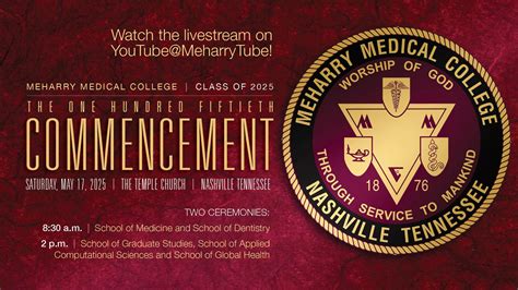 Meharry Tune In Live This Saturday May 17 For Meharry Medical Colleges 150th Commencement