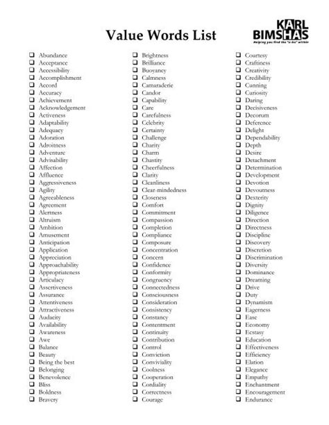 Good Words For Values