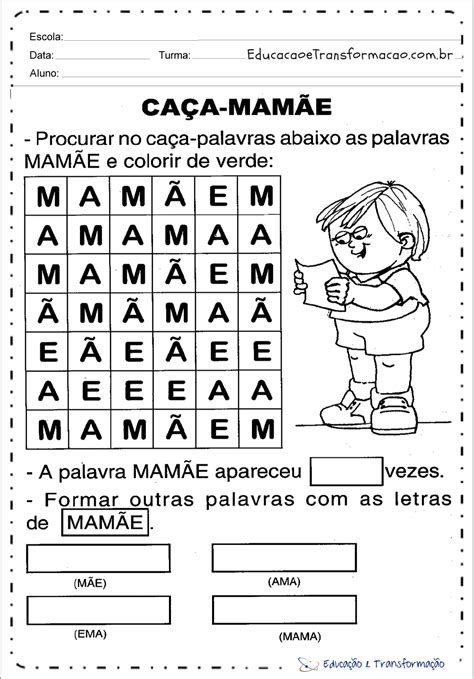 Atividades Dia Das Mães Para Educação Infantil E Ensino Fundamental