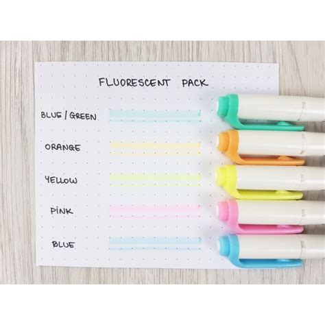 Zebra Mildliners Set Of 5 Fluorescent Pastel Wkt7 5c Artillery