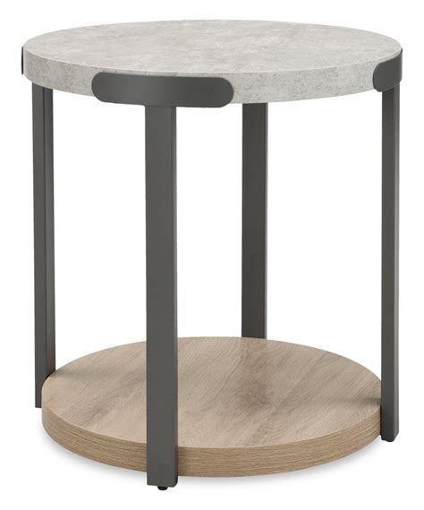 Felicity 22 Round End Table With Shelf Grey The Brick