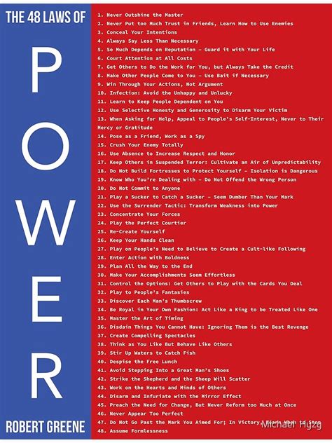 48 Laws Of Power Poster For Sale By Mikehyzy Redbubble