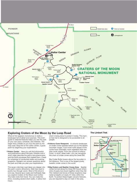 Detail Map Of Craters Of The Moon National Monument Lava Geological