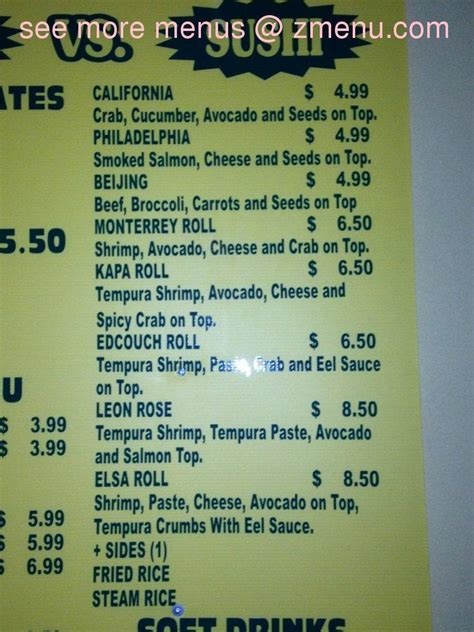 Menu At Beijing Express Restaurant Elsa