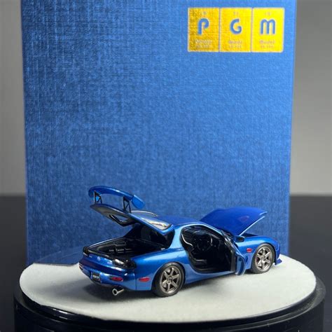 164 Scale Pgm Fd3s Rx 7 Blue Metallic Round Box Luxury Version Peako Model