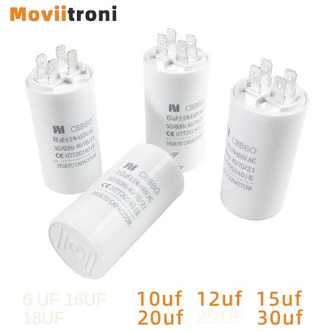 Cbb60 Capacitor 450vac Double Insert 50 60hz Electric Replacement Start Run Capacitor For Air