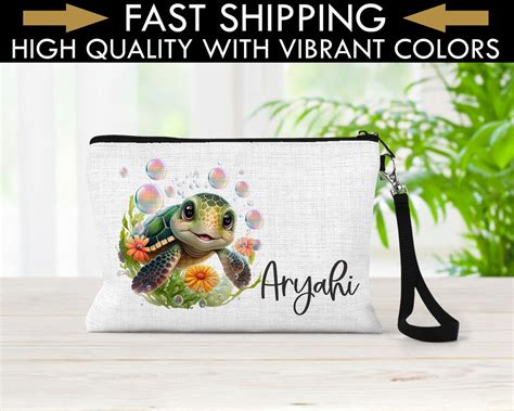 Personalized Sea Turtle Makeup Bag Sea Turtle Bag Sea Turtle Makeup