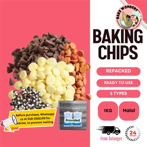 1kg Premium Dark Compound Chips White Chocolate Chip Butterscotch