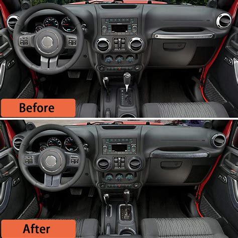 Full Set Interior Decoration Trim Kit For Jeep Wrangler Jk Jku 2011 20