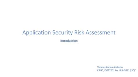 Application Security Risk Assessment Pdf