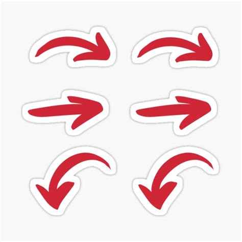 Set Of 6 Red Arrows Sticker For Sale By Maywinterfox Redbubble