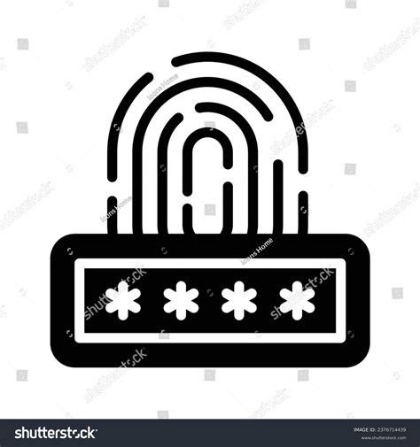 Fingerprint Cyber Security Icon Digital Security Stock Vector Royalty