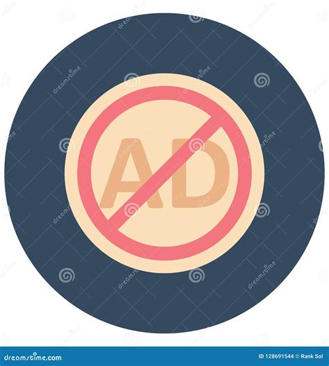 Adblock Icon Of 3 Types Color Black And White Outline Isolated