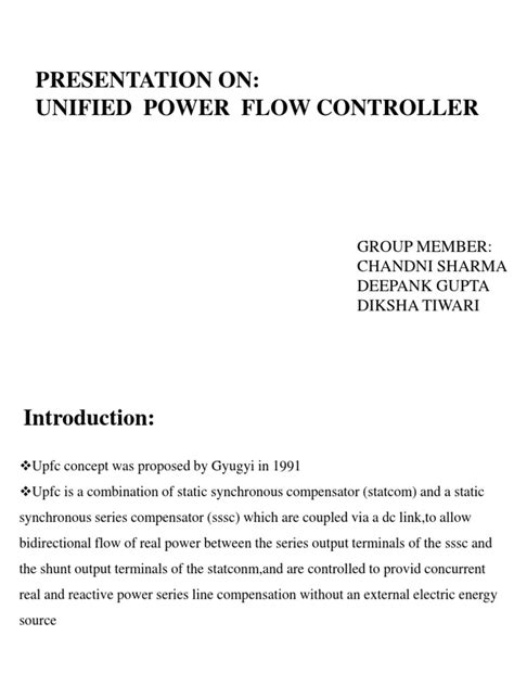 Presentation On Upfc Controller Pdf Ac Power Electrical Impedance
