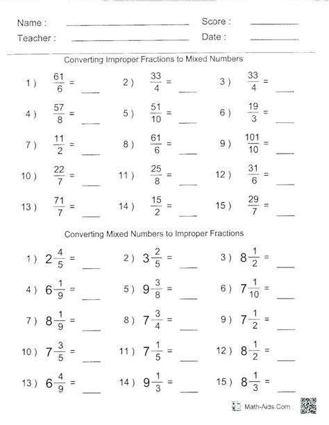 Simplifying Fractions Worksheet Grade 6