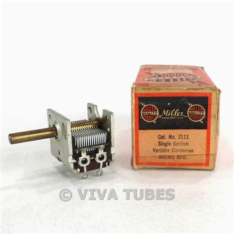 Nib Miller 2111 Midget Single Section Variable Condenser Capacitor 10