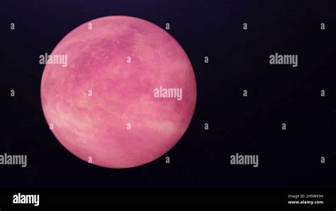 Abstract Animation Of Unknown Pink Planet Rotating In Outer Space