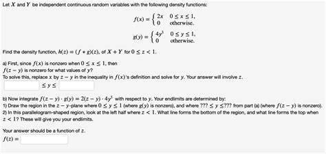 Let X And Y Be Independent Continuous Random