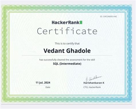 Vedant Ghadole On Linkedin Sql Mysql Certification Databasemanagement Rdbms