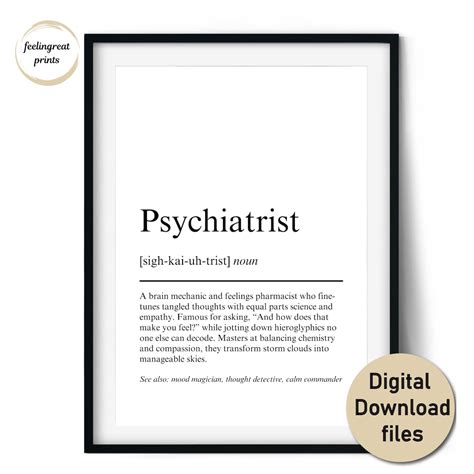Psychiatrist Definition Print T For Mental Health Doctors And