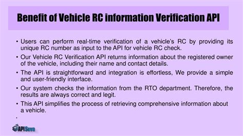 ppt best vehicle rc information verification api provider in india