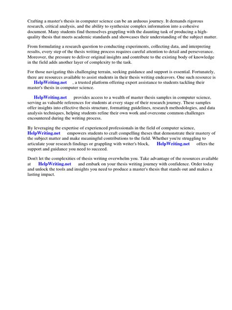 Master Thesis Samples Computer Science Pdf Thesis Science