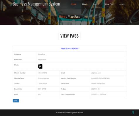 Bus Pass Management System In Php Bus Pass Management Project Using PHP