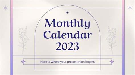 Monthly Calendar Google Slides PowerPoint