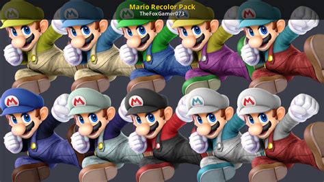 Mario Recolor Pack Mod For Super Smash Bros Ultimate Ssbu Mods