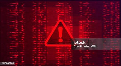 Digital Binary Code On Dark Red Background Data Breach Stock
