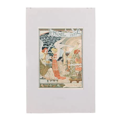 Lot Eugene Grasset 1841 1917 French Art Nouveau Noel 1893 Lillustration Christmas Angel