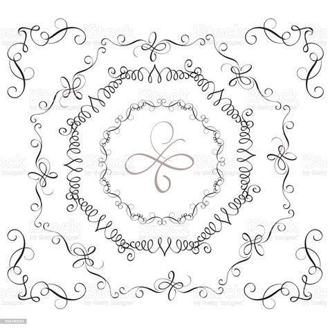 세트 장식 빈티지 프레임 및 디자인에 대 한 코너입니다 벡터 일러스트 레이 션 Eps10 0명에 대한 스톡 벡터 아트 및 기타 이미지 0명 꽃 식물 날씨 Istock