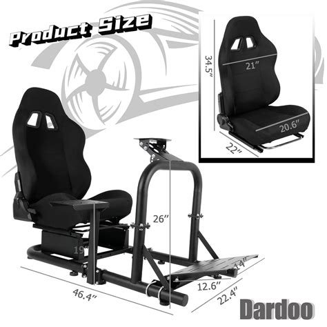 Buy Dardoo Racing Simulator Cockpit Frame With Blackseat Racing Wheel Stand Fits Logitech G923