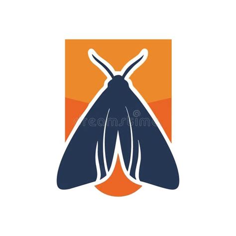 Elegant Moth Symbol On Orange Crest A Sleek Vector Artwork Of A