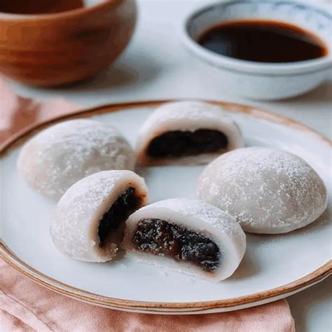 Sweet Red Bean Mochi Dessert