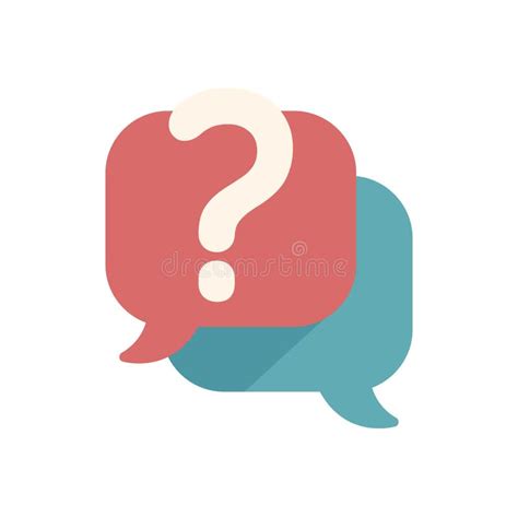 Two Speech Bubbles Showing Question Mark For Online Support Stock Vector Illustration Of