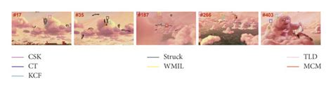 tracking results of csk ct kcf struck wmil tld and the proposed