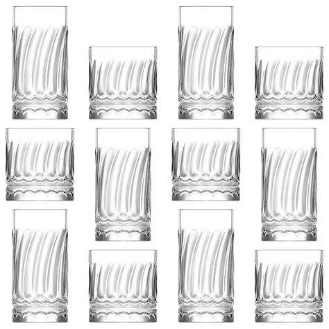 Lav 12 Piece Wave Glassware Set