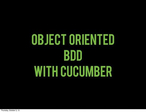 Object Oriented Bdd W Cucumber By Matt Van Horn Pdf Web