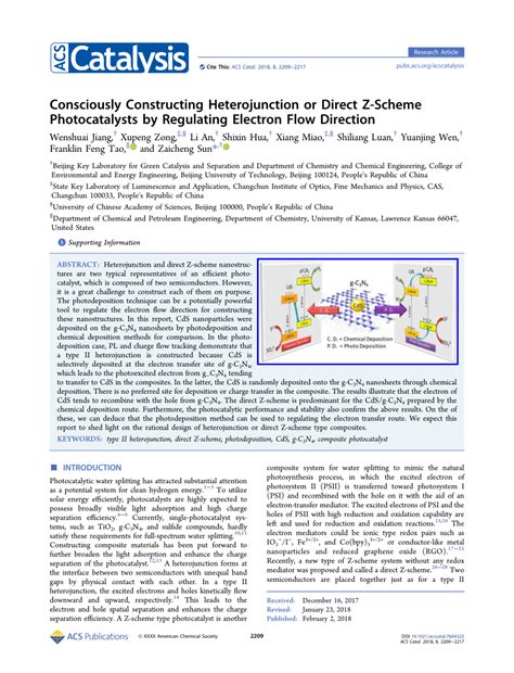 Pdf Consciously Constructing Heterojunction Or Direct Z Scheme Photocatalysts By Regulating